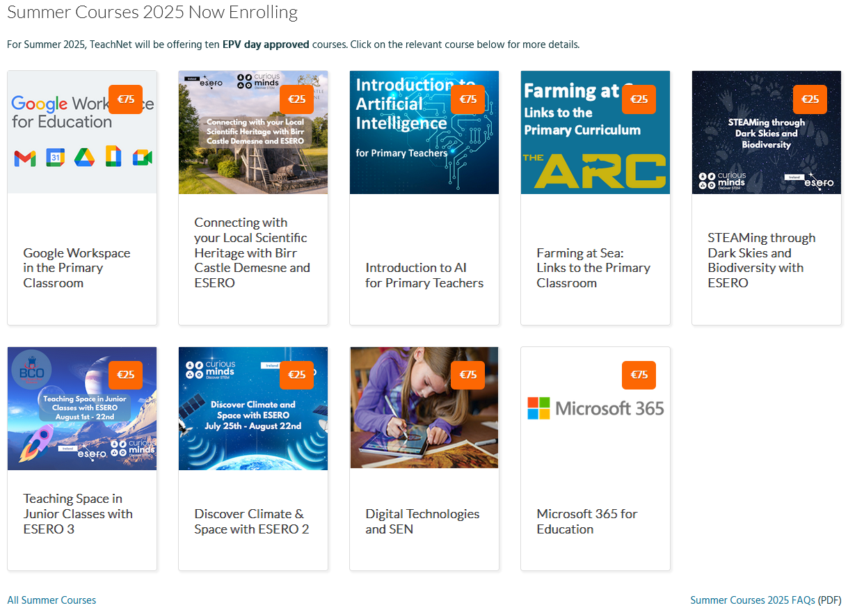 Final Call for EPV Day Approved Online Courses – Teachnet.ie